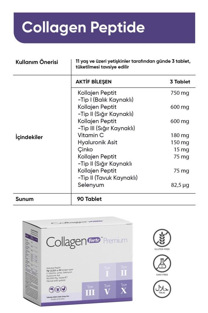 Collagen Forte Premium 1500 Mg 90 Tablet
