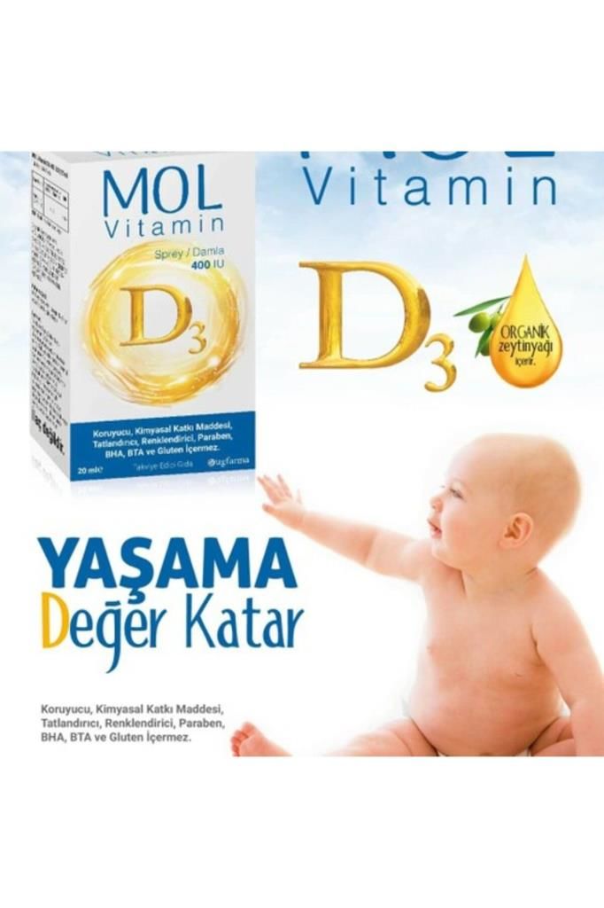 Mol Vitamin D3 400 IU Sprey Damla 20 ML