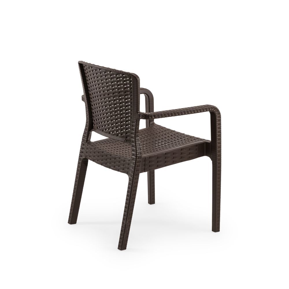 RATTAN PLASTİK YUVARLAK MASA SANDALYE SETİ