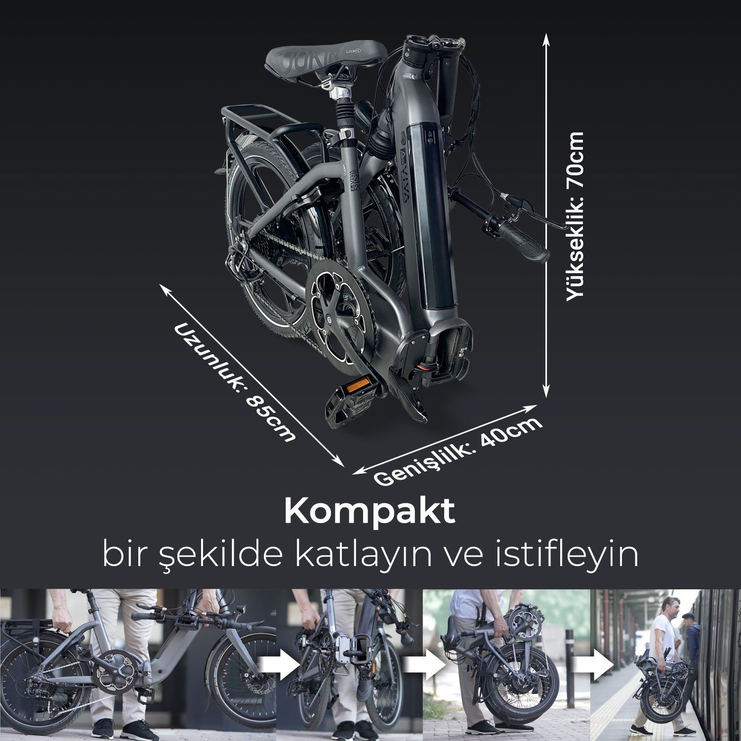 Katlanabilir Elektrikli Bisiklet | AsVIVA B13 | 36V Samsung Batarya ...