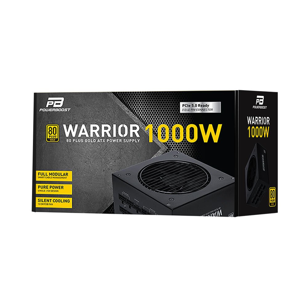 PowerBoost BST-ATX1000GF1 WARRIOR 1000W 80+ GOLD PCIe Gen 5.0 Full ...