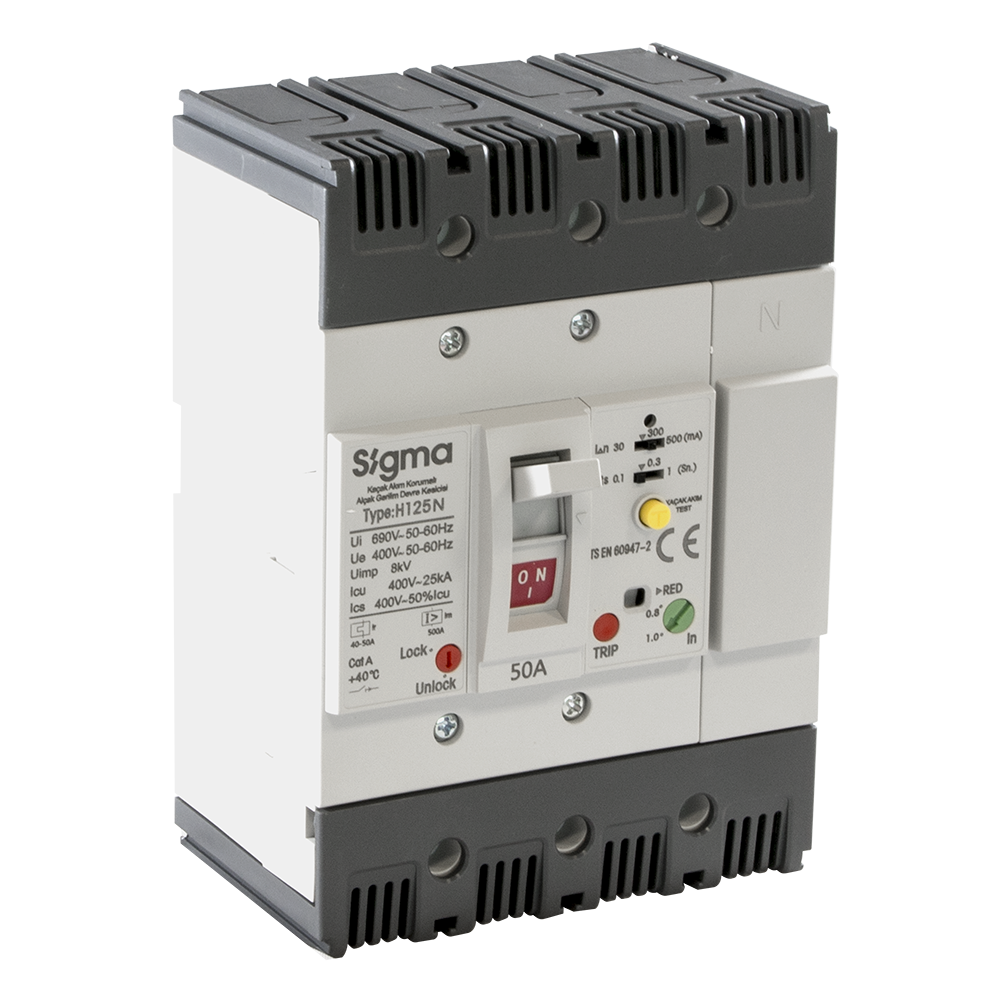 SİGMA 4H125 125A KAÇAK AKIM ALGILAMALI TERMİK AYARLI AG DEVRE KESİCİ