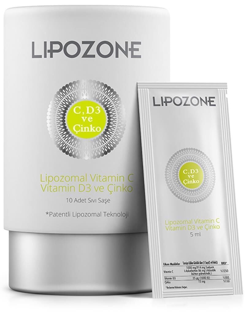 Lipozone Lipozomal Vitamin C Vitamin D3 ve Çinko 5mlx10 Saşe - Visante