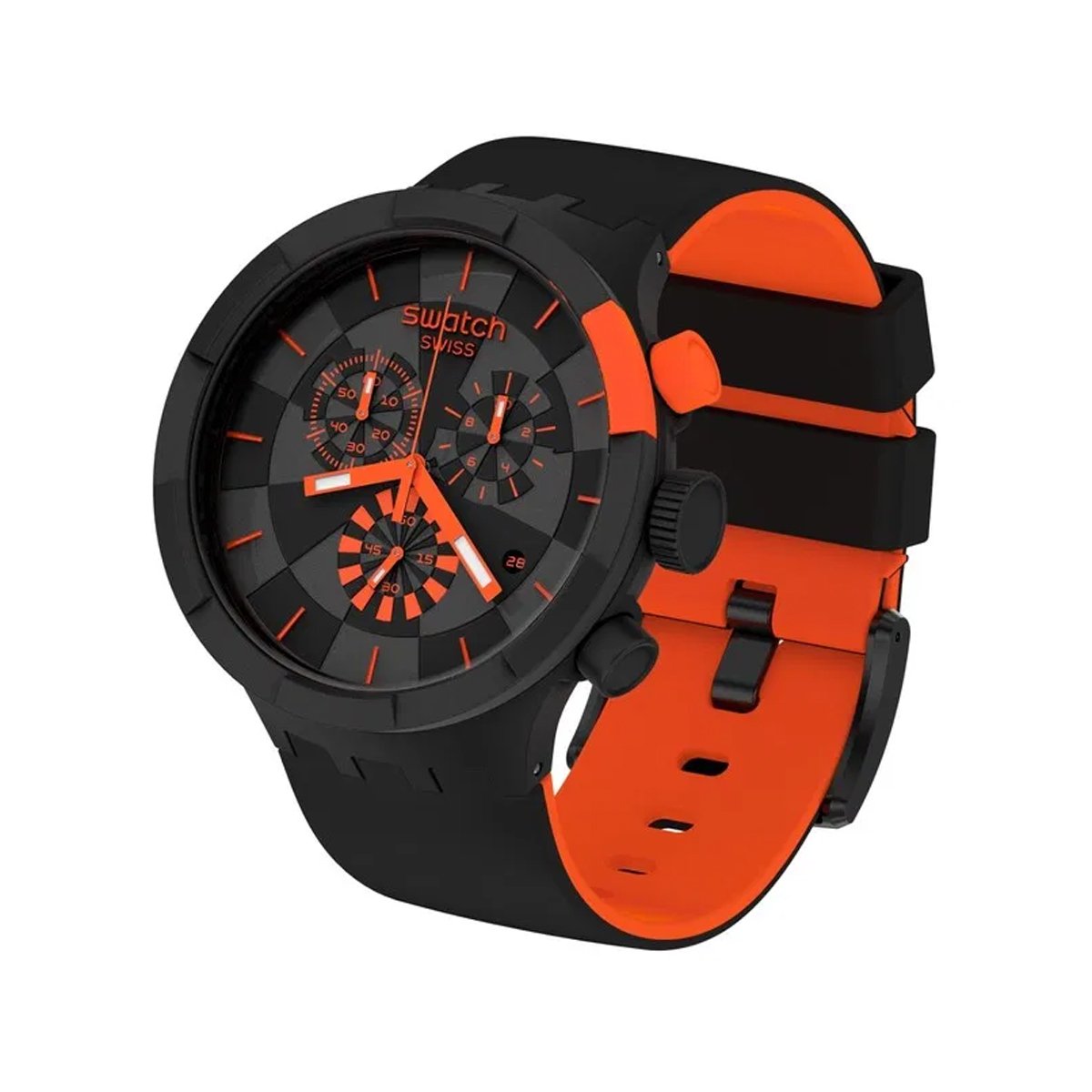 Swatch SB02B402 CHECKPOINT RED Plastik Silikon Erkek Kol Saati