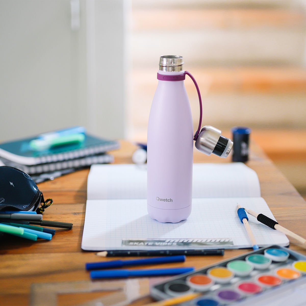 Qwetch QK9005 Kids Isı Yalıtımlı 500ml Termos - Kedi Desenli | Hakman