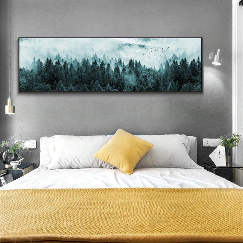 120x50cm Panoramik Kanvas Tuval Tablo Misty Forest Kod: P2013 120x50cm Panoramik Kanvas Tuval Tablo Misty Forest Kod: P2013