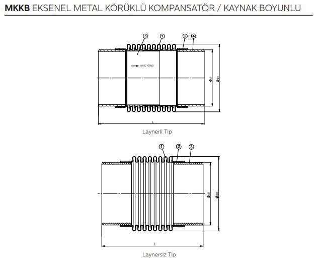 MKKB-30 Metal Körüklü Kompansatör ( Kaynak Boyunlu ) İndirimli Fiyata