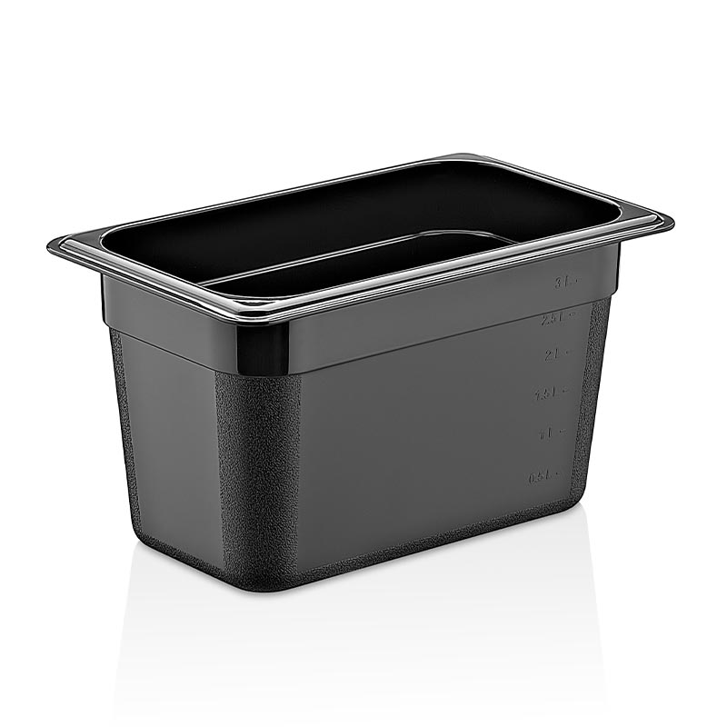 GastroPlast GN1/4-150 mm Polipropilen Gastronorm Küvet Siyah
