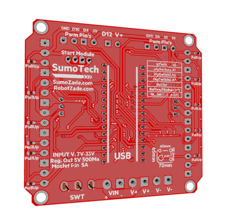 Sumotech Arduino Based Sumo Robot Board With Arduino Nano