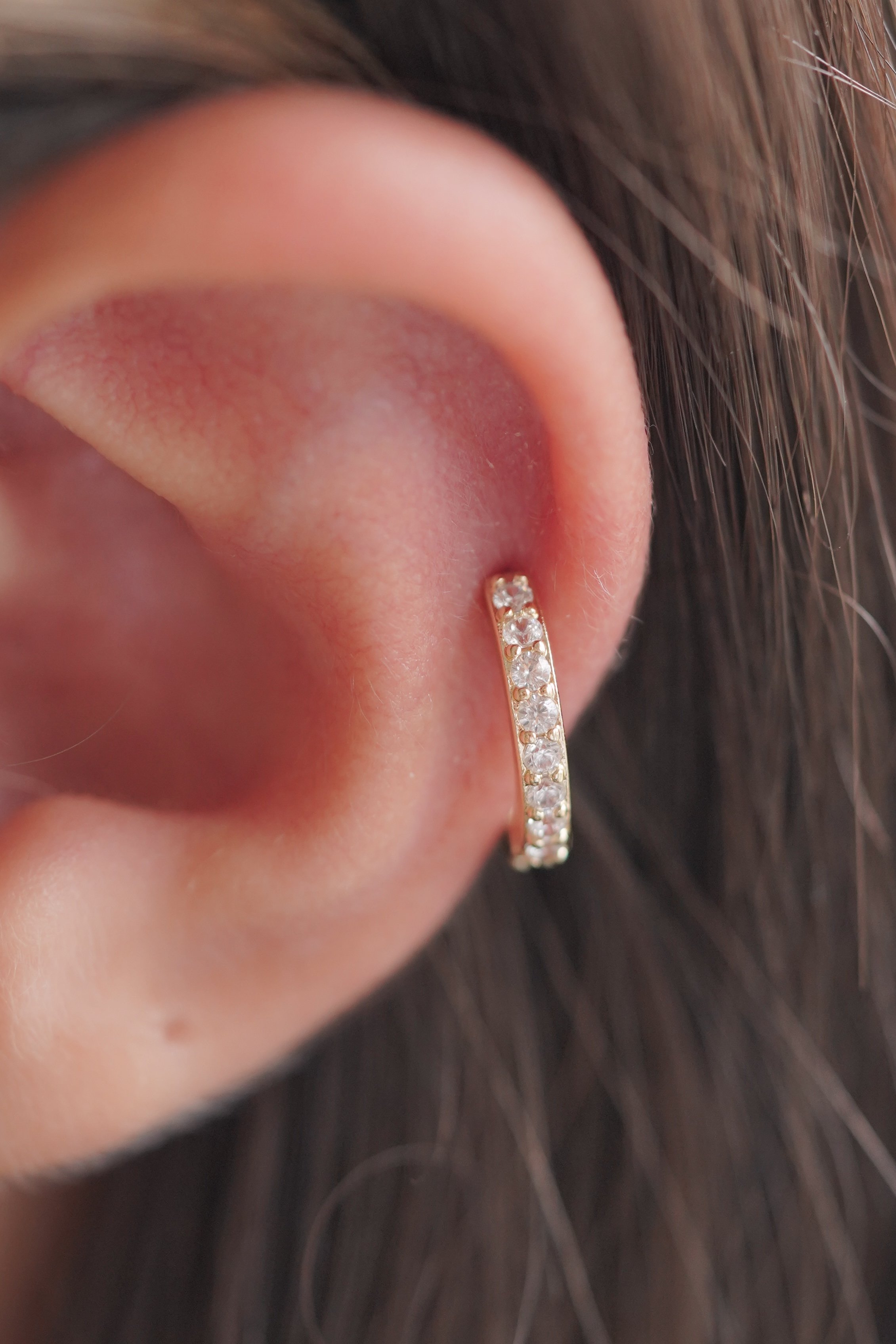 Stone Ring Steel Piercing