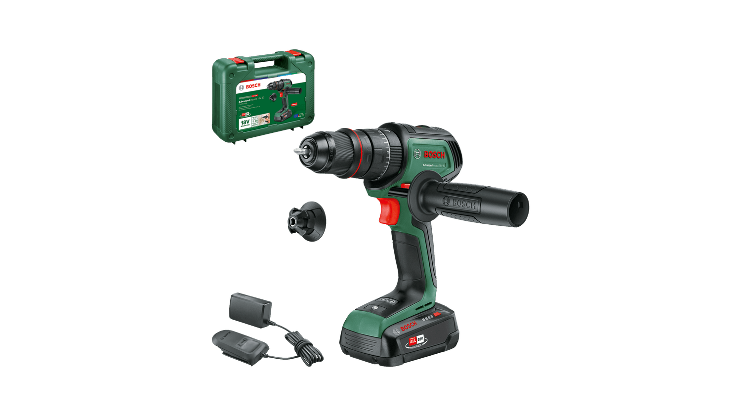 Bosch Akülü Darbeli Matkap Advanced Impact Control 18V-80 Quick Snap+Al18V-20 (Tek Akü, 1x2,5 Ah ...