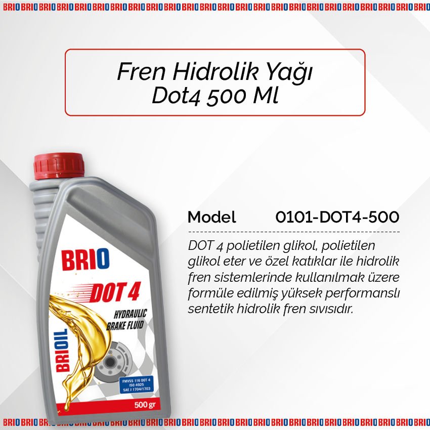 Brio Fren Hidrolik Yağı Dot4 500Ml En İyilerin Tercihi Al Nalburiye'de