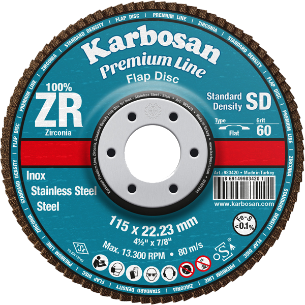 Karbosan Premium Line Zirkonyum Standart Yoğunluk Flap Disk Konik 180 ... Karbosan Premium Line Zirkonyum Standart Yoğunluk Flap Disk Konik 180 ...
