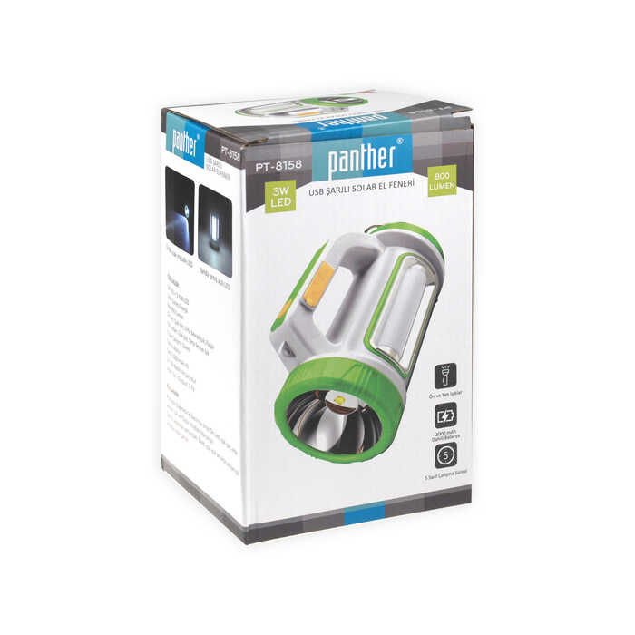 PANTHER PT-8158 SOLAR USB ŞARJLI EL FENERİ En İyilerin Tercihi Al Nalburiye'de