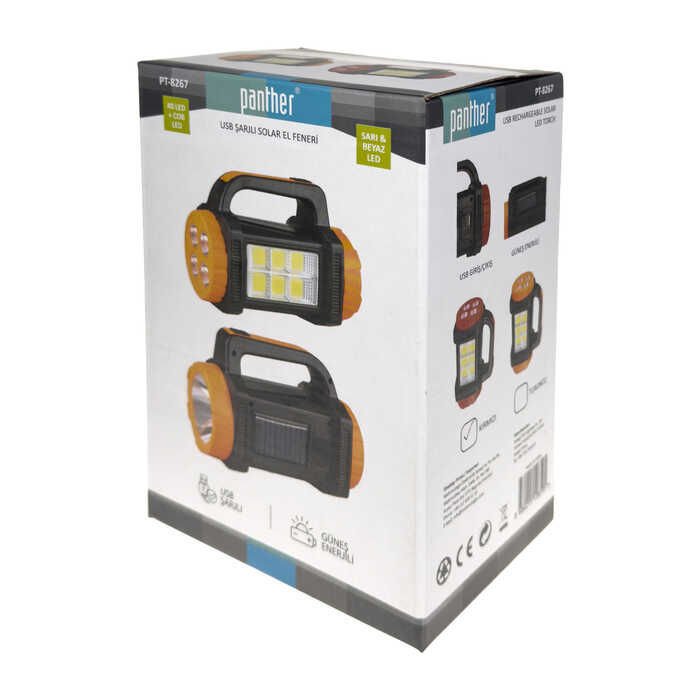 PANTHER PT-8267 USB ŞARJLI SOLAR EL FENERİ En İyilerin Tercihi Al Nalburiye'de