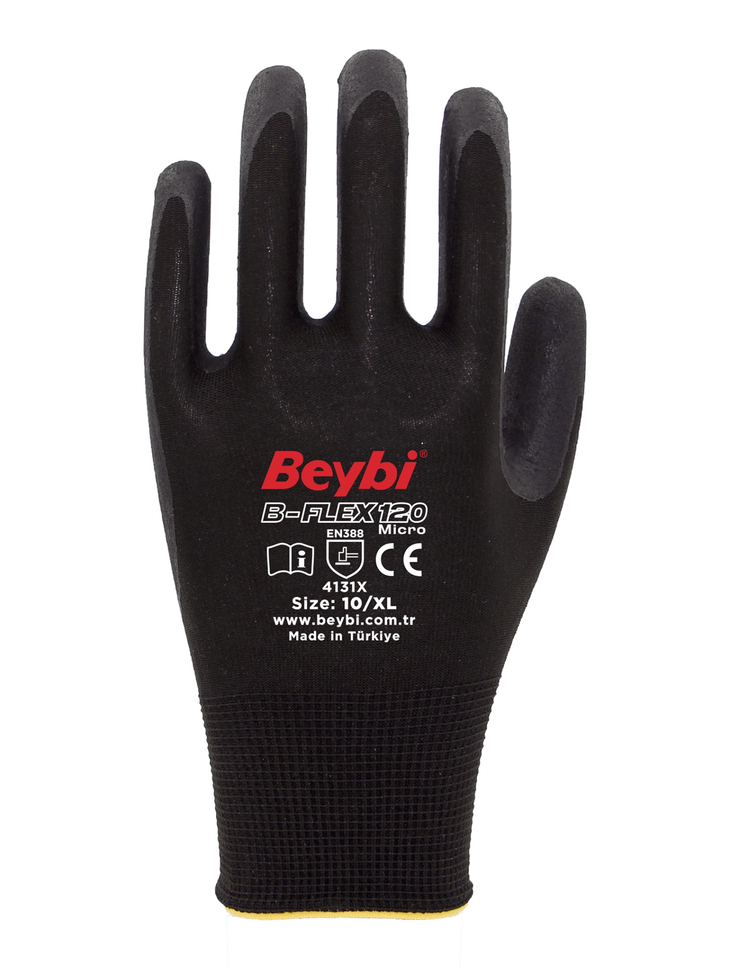 Beybi B-Flex120 Micro Köpük Kaplı Eldiven Koyu Gri-Siyah No 09 | Uygun ...