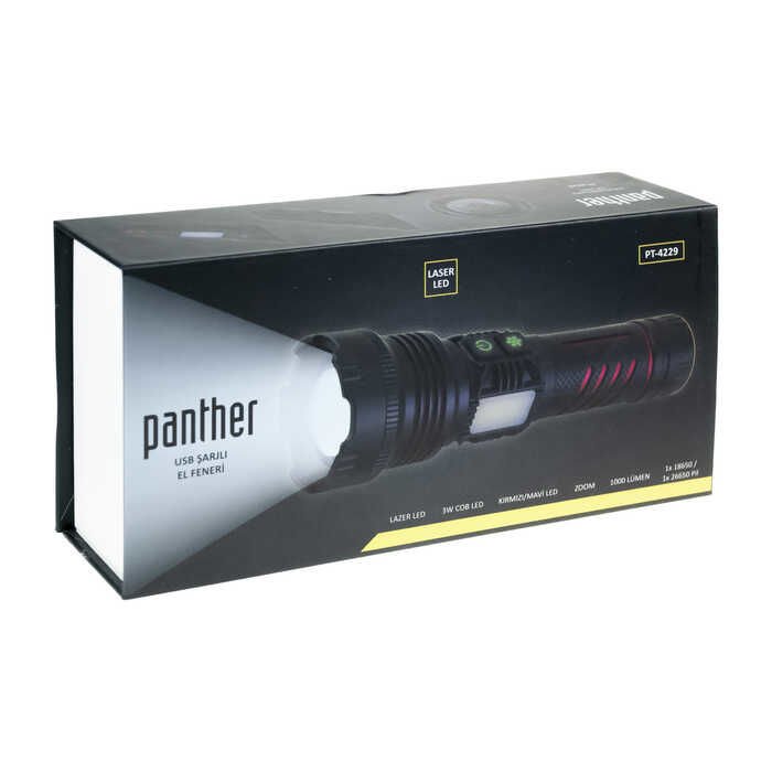 PANTHER PT-4229 USB ŞARJLI EL FENERİ En Uygun Fiyata Al Nalburiye'de