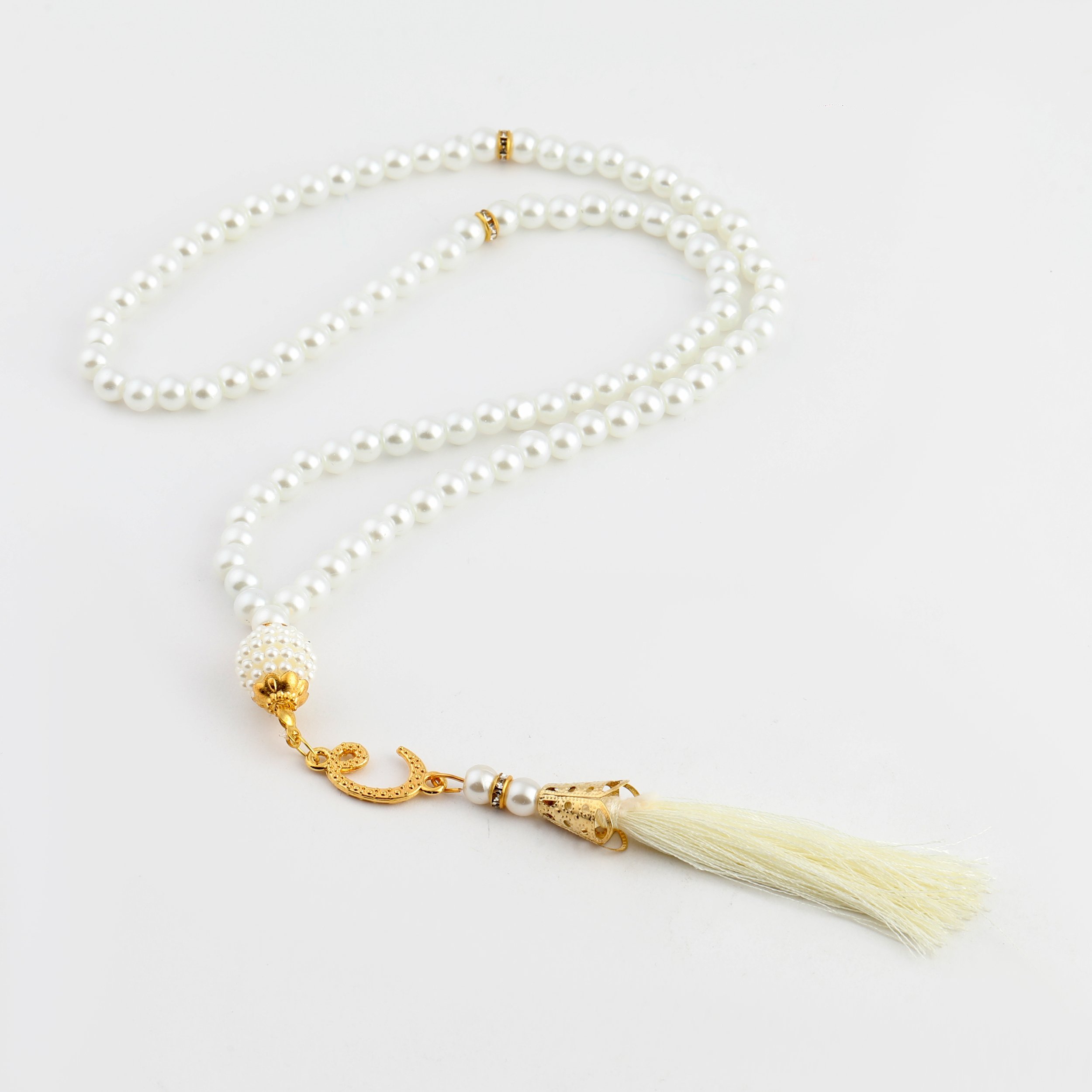 99'Luk 6 Mm Vavlı İnci Tesbih (50 Adet) Krem | Ensar Hac