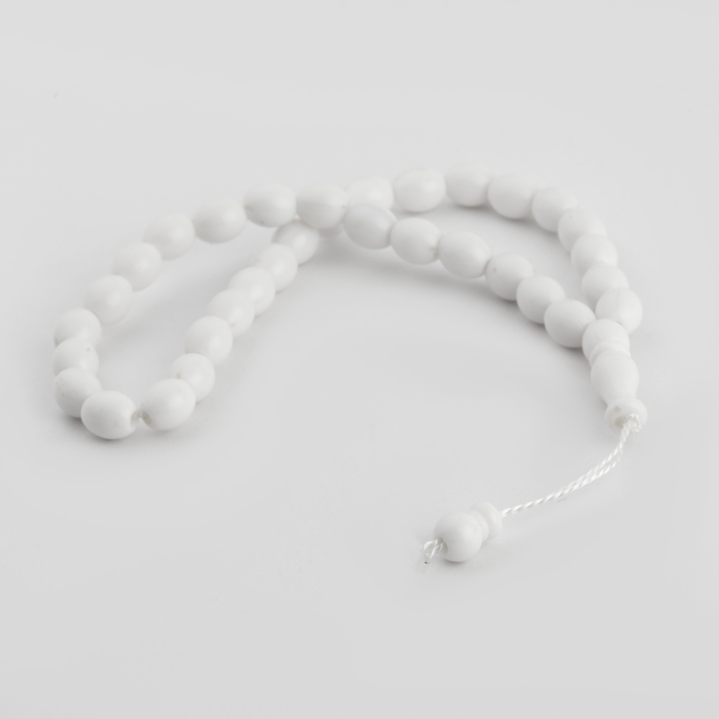 33'Lük 8 Mm Arpa Tesbih (10 Adet) Beyaz | Ensar Hac