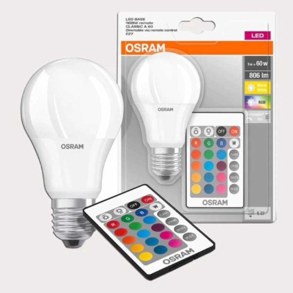PHILIPS LEDVANCE LED BASE RGBW REMOTE CLAS A60 DIM 9W/806 E27 - Çağrı ...