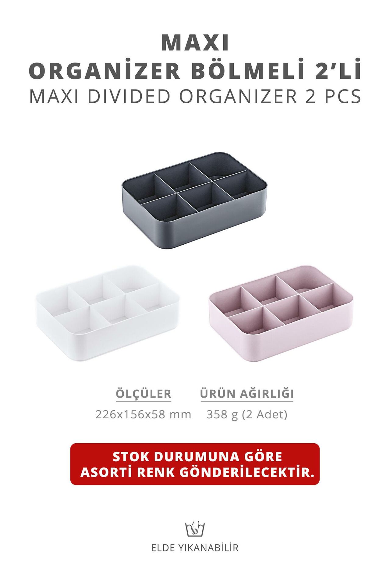 Okyanus Home Maxi Bölmeli 2 Adet Çok Amaçlı Organizer