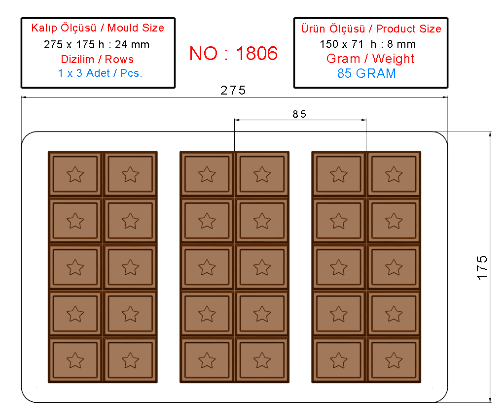 Tablet chocolate molds