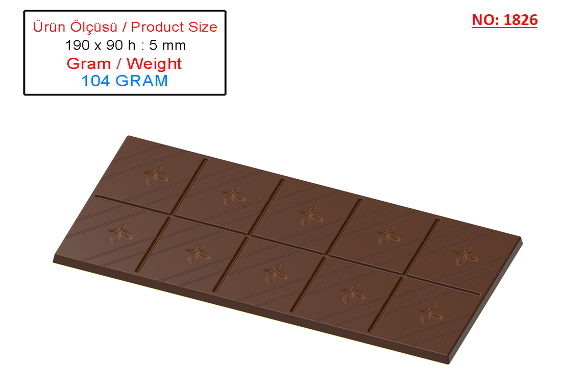 1826 - Tablet Çikolata Polikarbonat Kalıbı - Tablet Chocolate ...