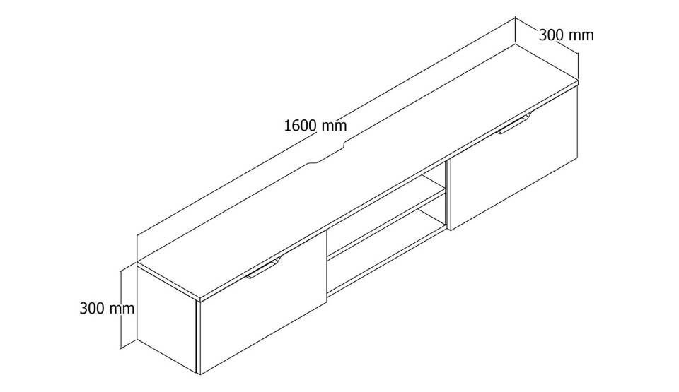 Denoya 2 Kapaklı Duvara Askı Beyaz Televizyon Ünitesi | Pratik Ürünler ...