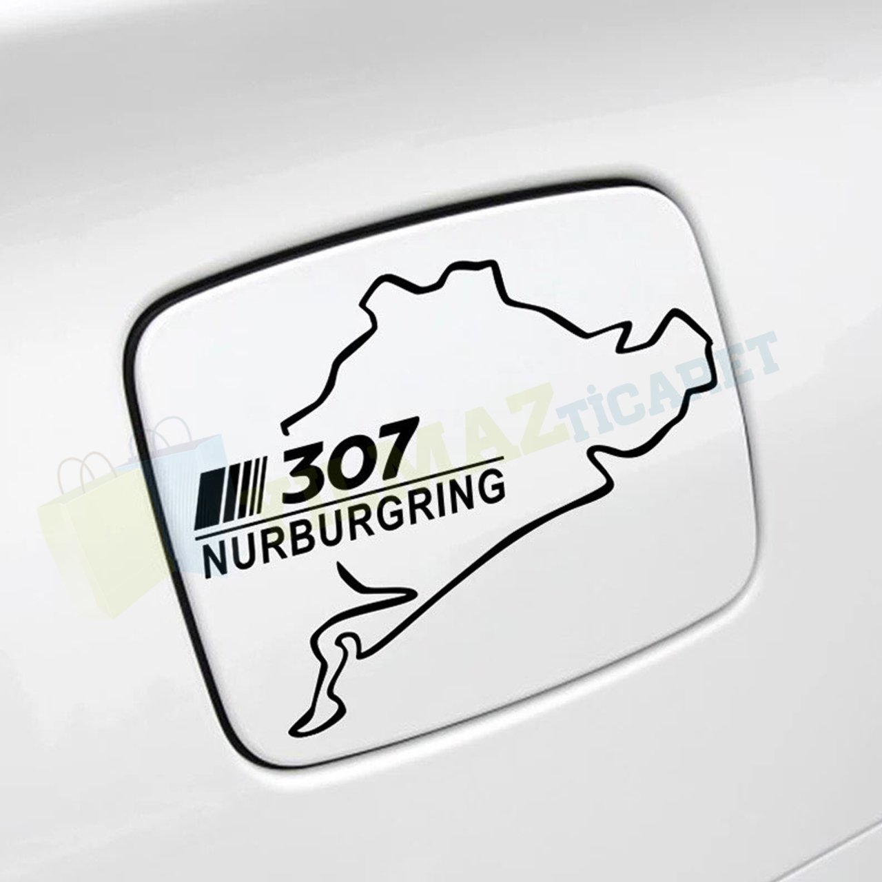 Peugeot 307 Nürburgring Oto Sticker Depo Kapağı Yapıştırma Etiket