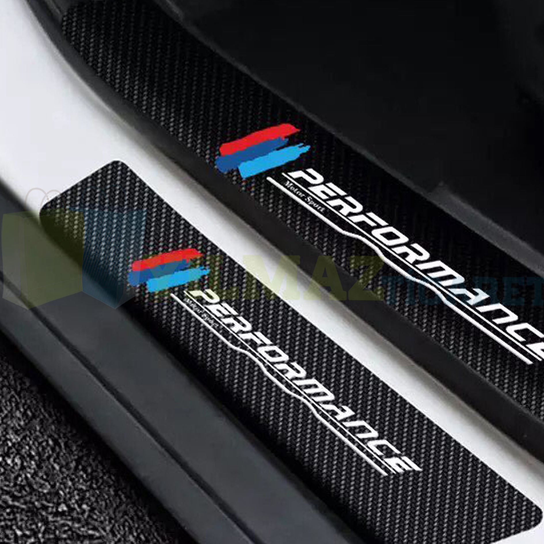 Bmw M Performance Logo Karbon Kapı Eşiği Oto Sticker Etiket Yapıştırma ...