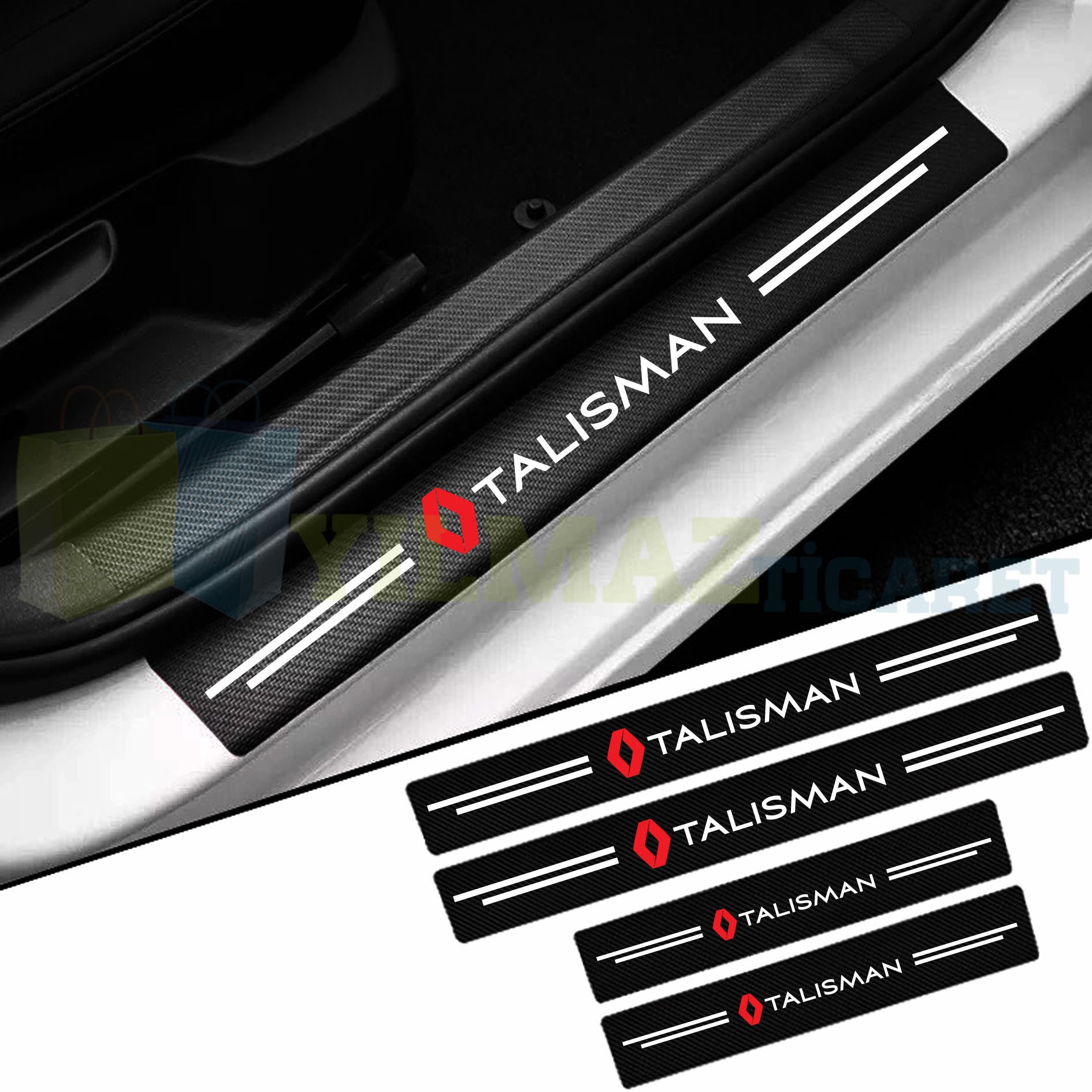 Renault Talisman Logo Arma Karbon Kapı Eşiği Koruma Araba Etiket Oto ...