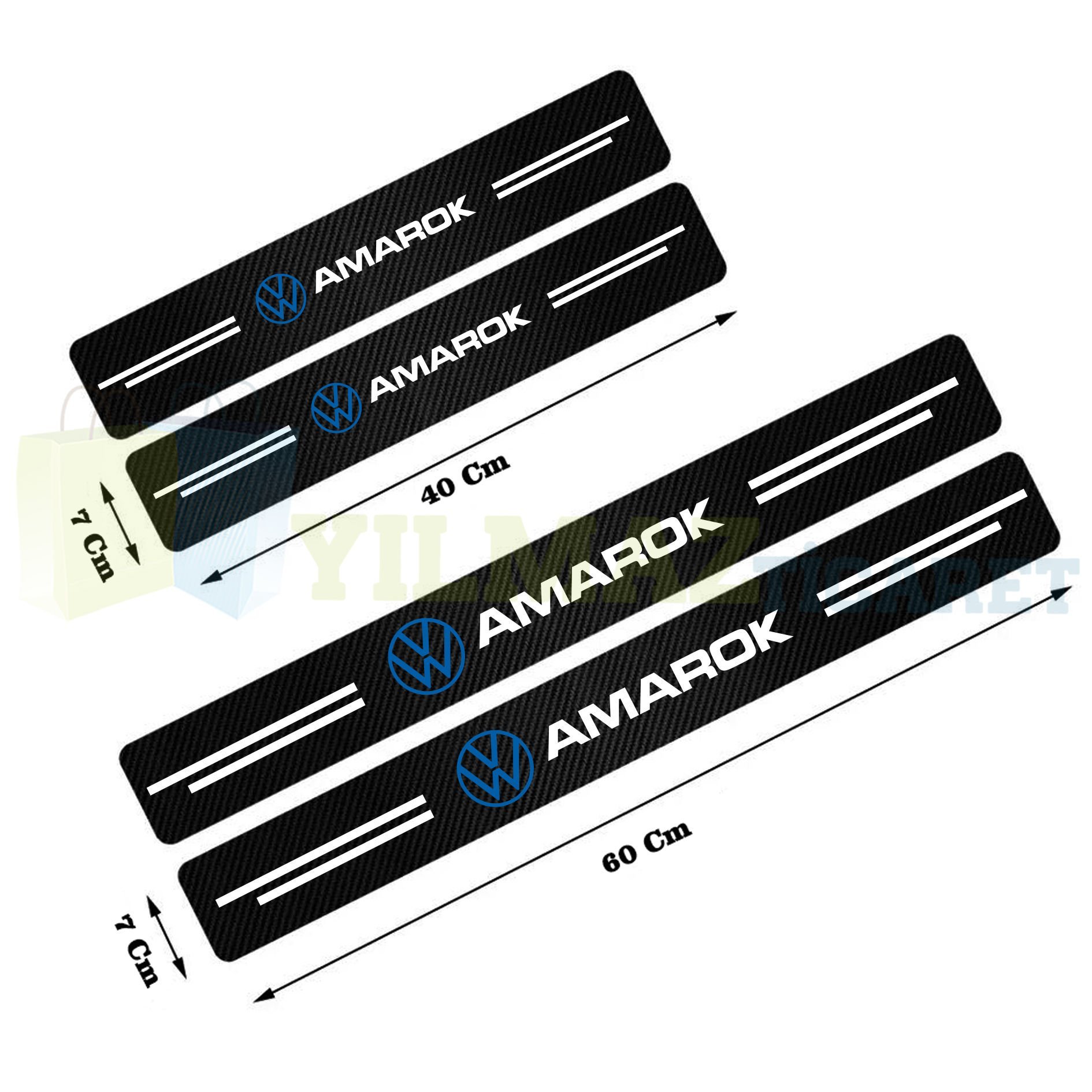 Volkswagen Amarok Logo Karbon Kapı Eşiği Koruma Araba Etiket Oto ...