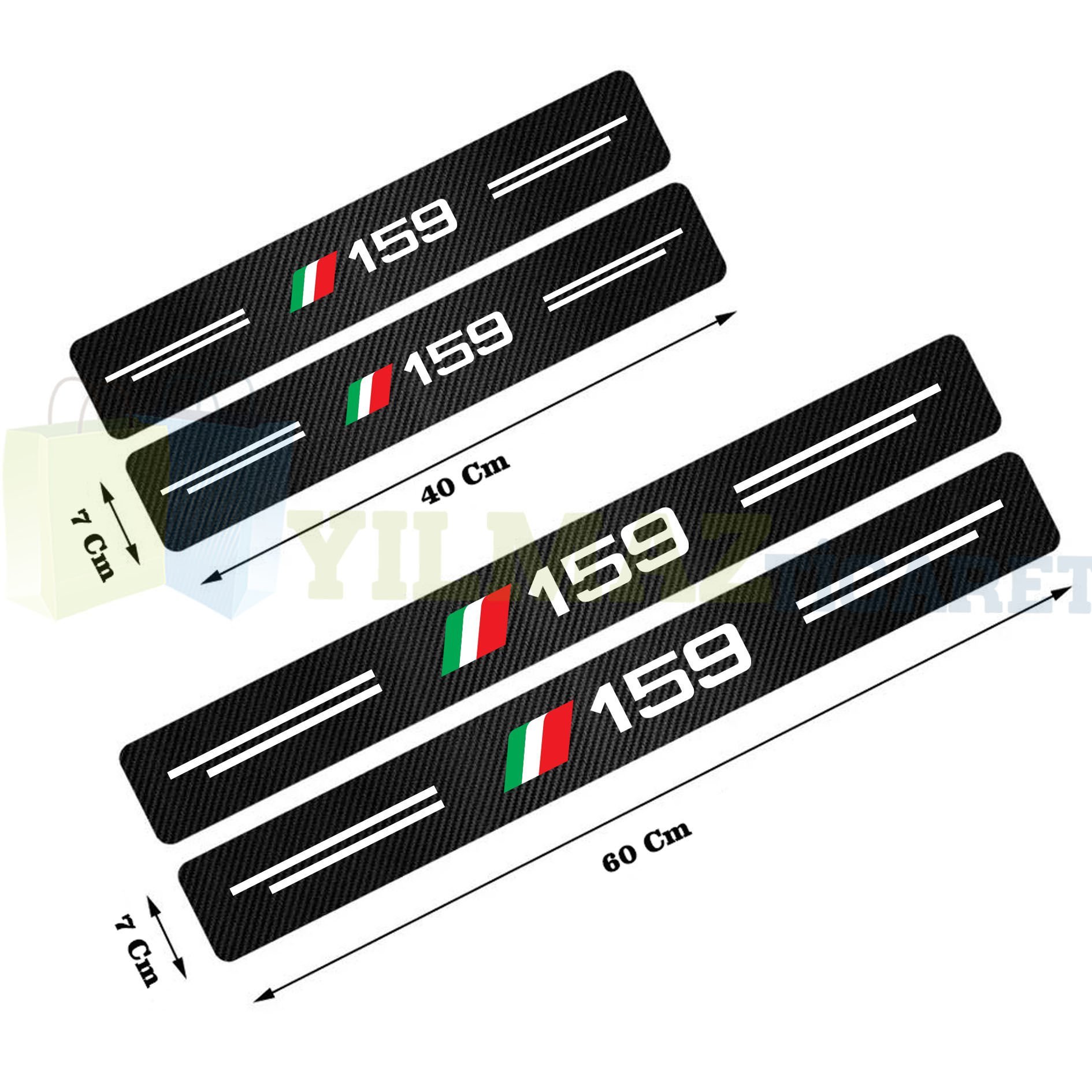 Alfa Romeo 159 Karbon Kapı Eşiği Koruma Araba Etiket Oto Sticker ...