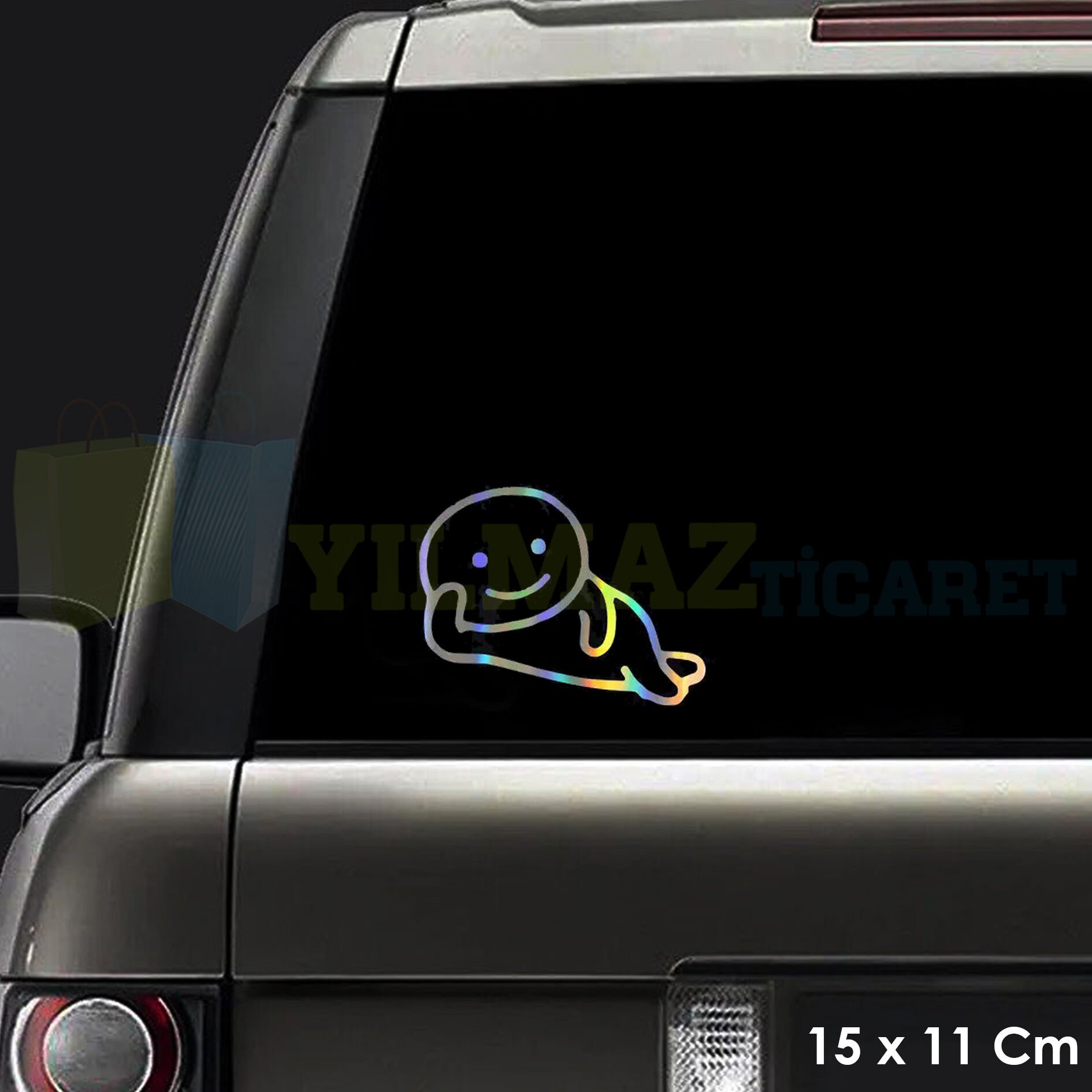 Rahat İnsan Komik Hologram Motosiklet Oto Cam Sticker Araba Etiket ...