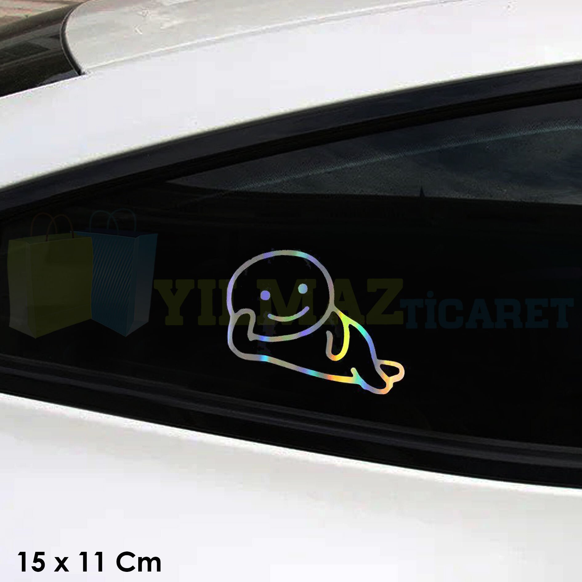 Rahat İnsan Komik Hologram Motosiklet Oto Cam Sticker Araba Etiket ...
