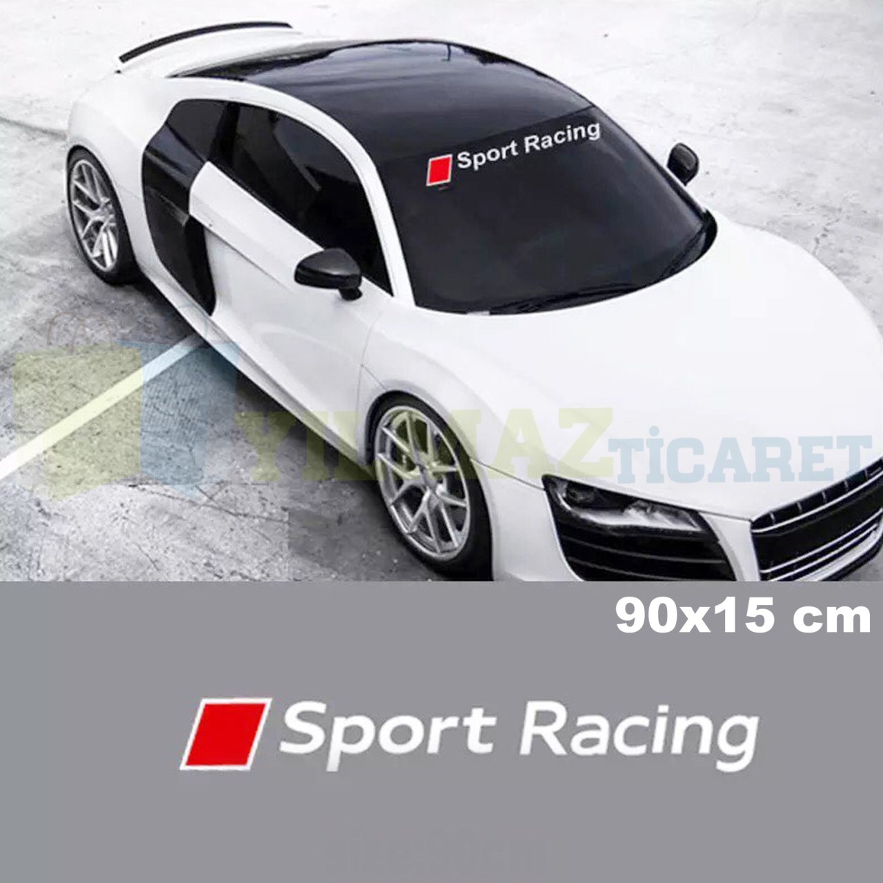 Audi Sport Racing Depo Kapağı Tampon Cam Oto Sticker Etiket Yapıştırma