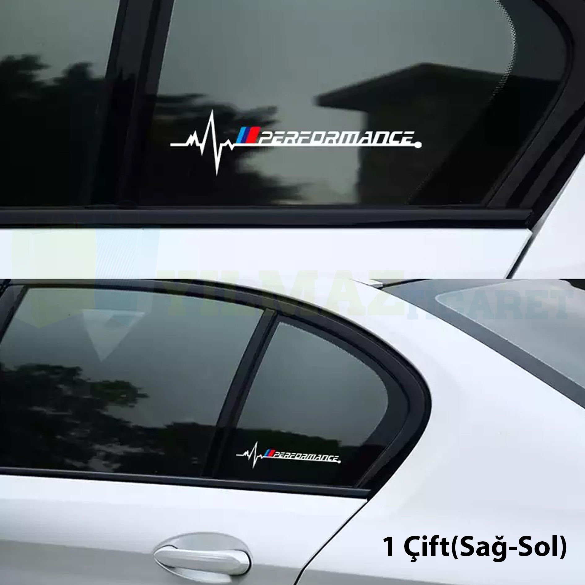 Bmw M Performance Logo Kelebek Cam Oto Sticker Etiket Yapıştırma