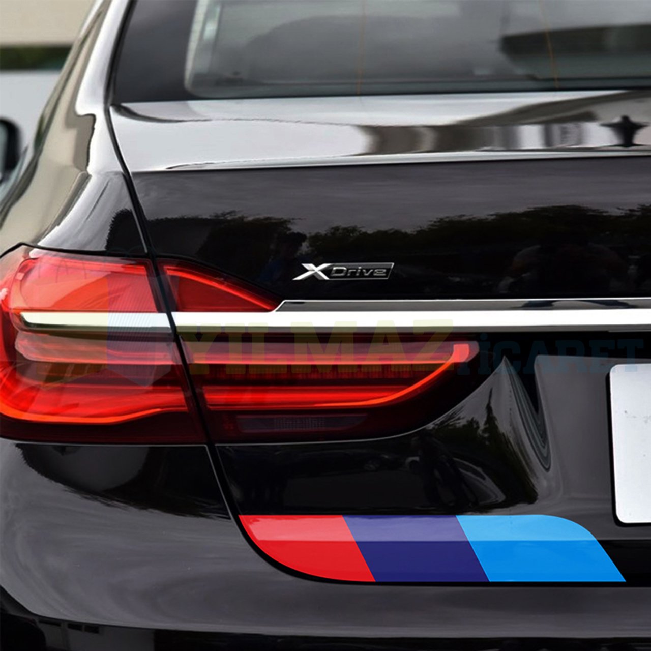 Bmw M Şerit Oto Sticker Bagaj Tampon Şerit Etiket Yapıştırma 2 Adet
