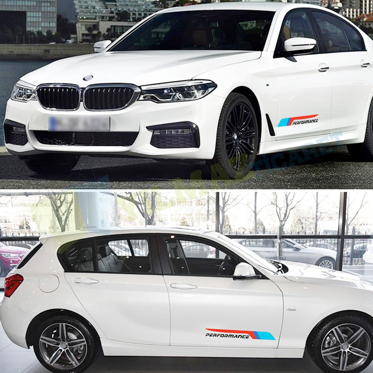Bmw M Performance Yan Kapı Altı Oto Sticker Yapıştırma 2 Ad