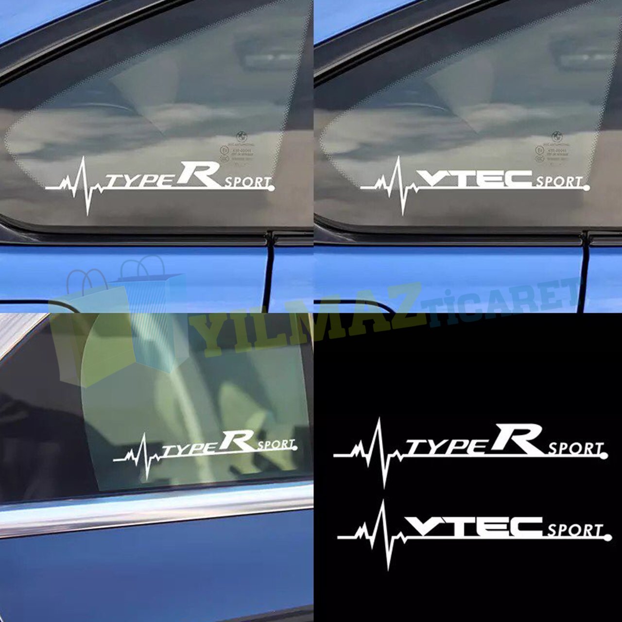 Honda Vtec Typer Civic Kalp Atış Ritim Oto Sticker Yapıştırma 2 Adet