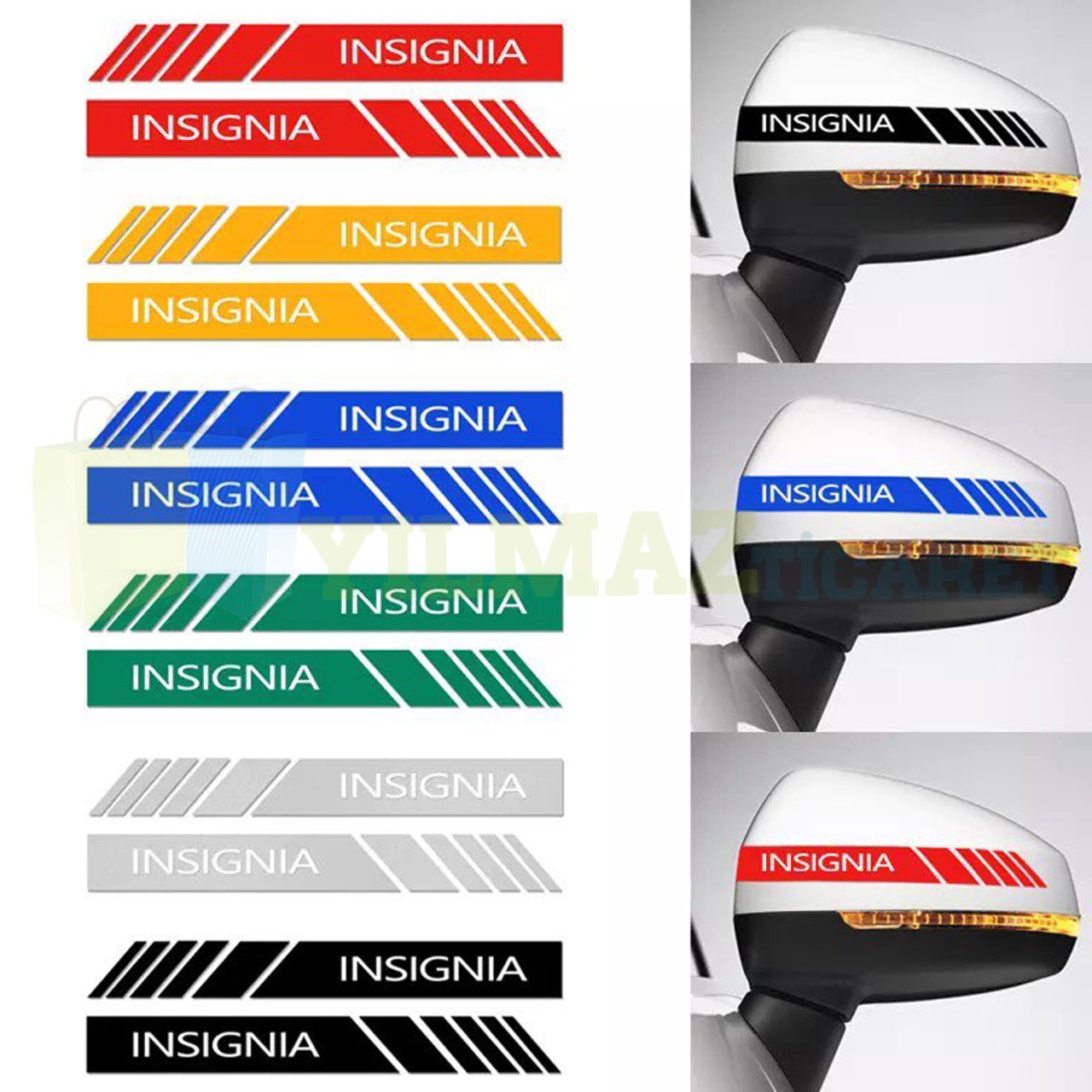 Opel İnsignia Yan Ayna Şerit Sticker Çıkartma Yapıştırma Araç Etiket 6 ...