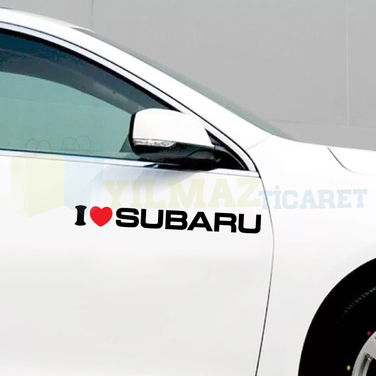 I Love Subaru Kalp Oto Sticker Tampon Yan Kapı Sticker Çıkartma ...