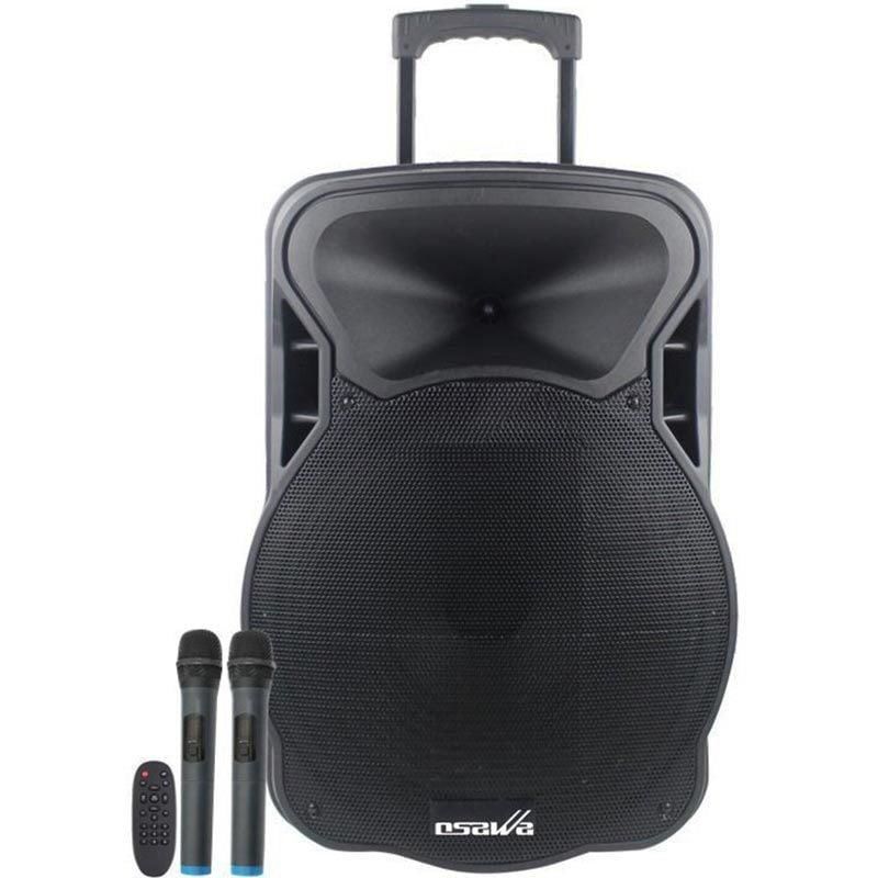 OSAWA OSW-9135 UHF BT+USB 38 CM HOPARLÖRLÜ 2 TELSİZ EL MİKROFONLU ŞARJLI PORTATİF ANFİ