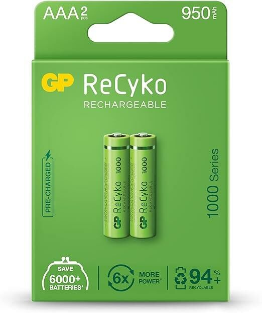 GP 1000 MA AAA İNCE ŞARJLI PİL 2 Lİ KART