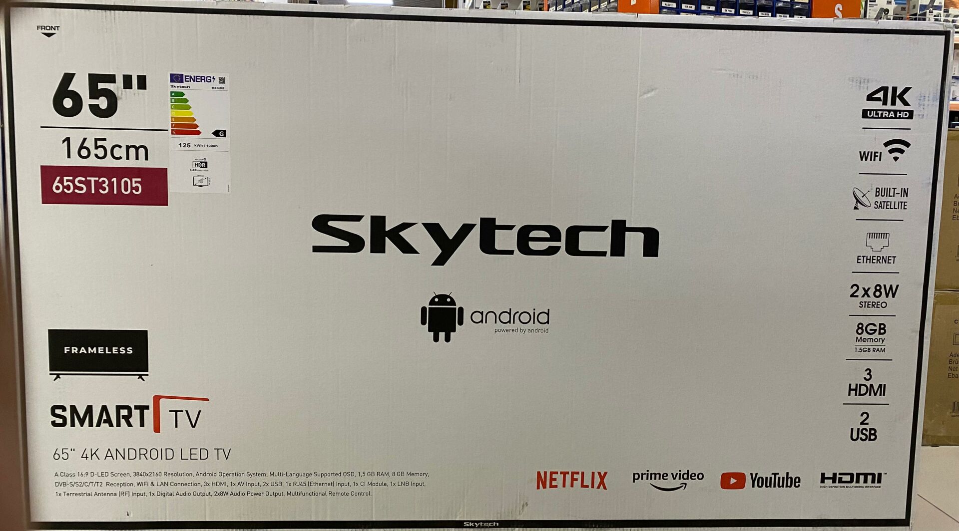 SKYTECH 65ST3105 65" UHD ANDROID SMART 4K UYDULU LED TV