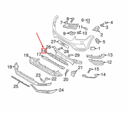 Volvo XC90 Ön Tampon Alt Orta Izgara 2016-2019 32227520- Volvo