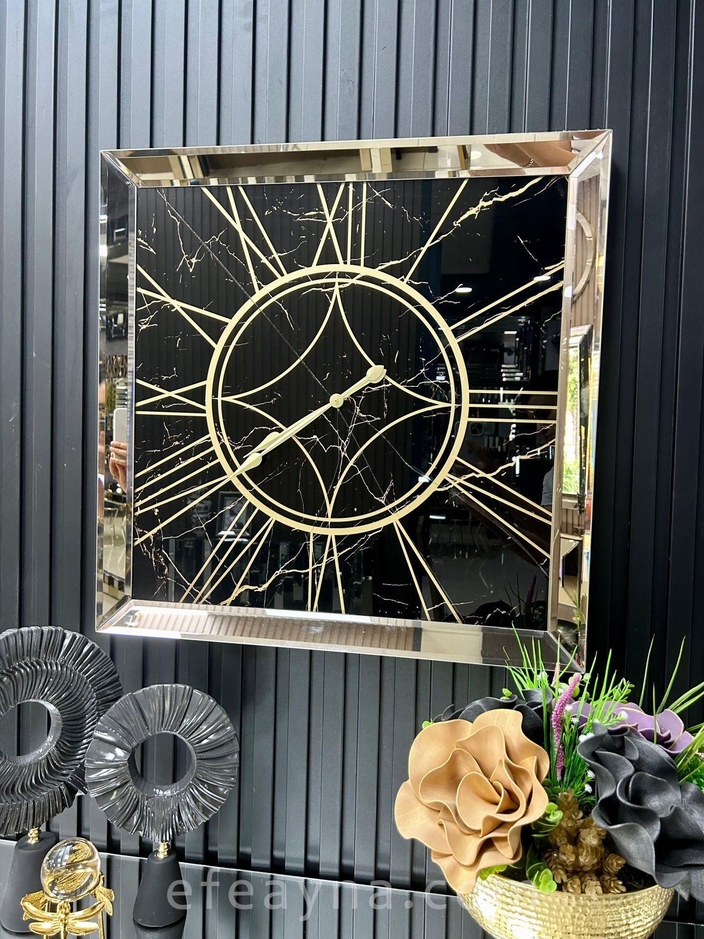 MERMER- BRONZ AYNA DUVAR SAATİ 70x70CM sadece 1.950,00 TL