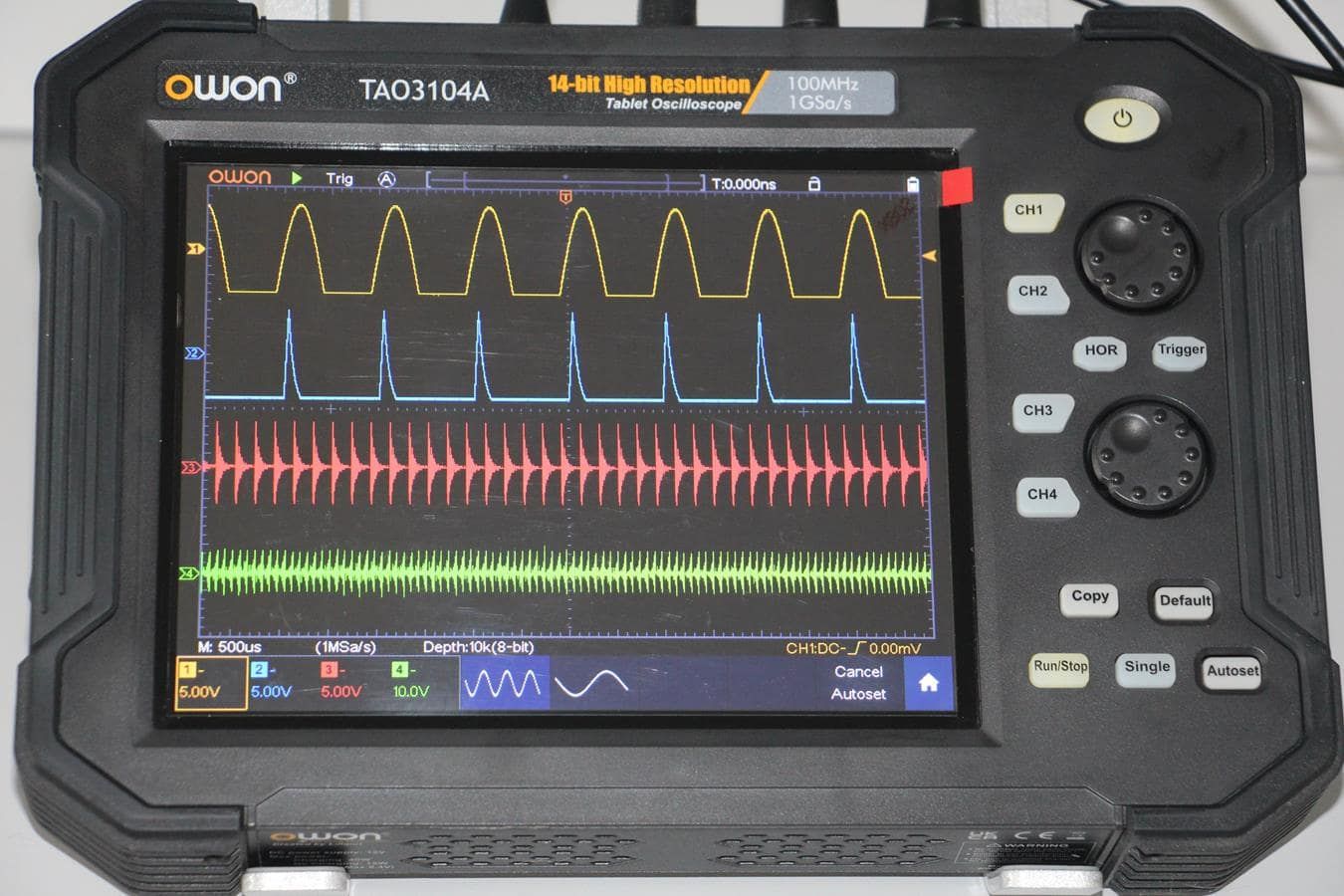 Owon TAO3104A Tablet Osiloskop 4 Kanal 14bit 100MHz