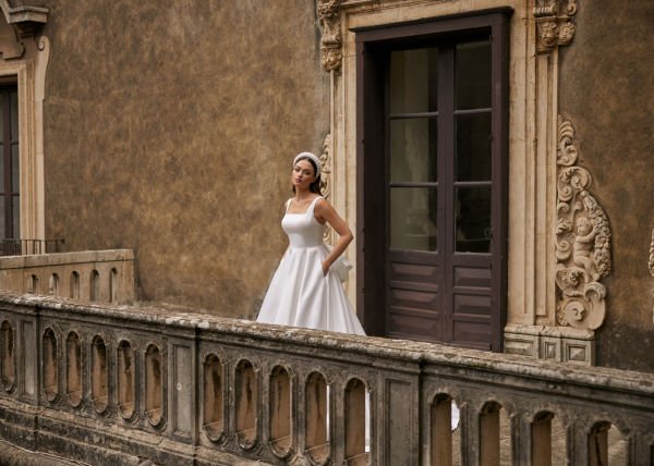 Chest Collar, Pearl Embroidered, Bow, Pocket, Flared Skirt, Satin ...