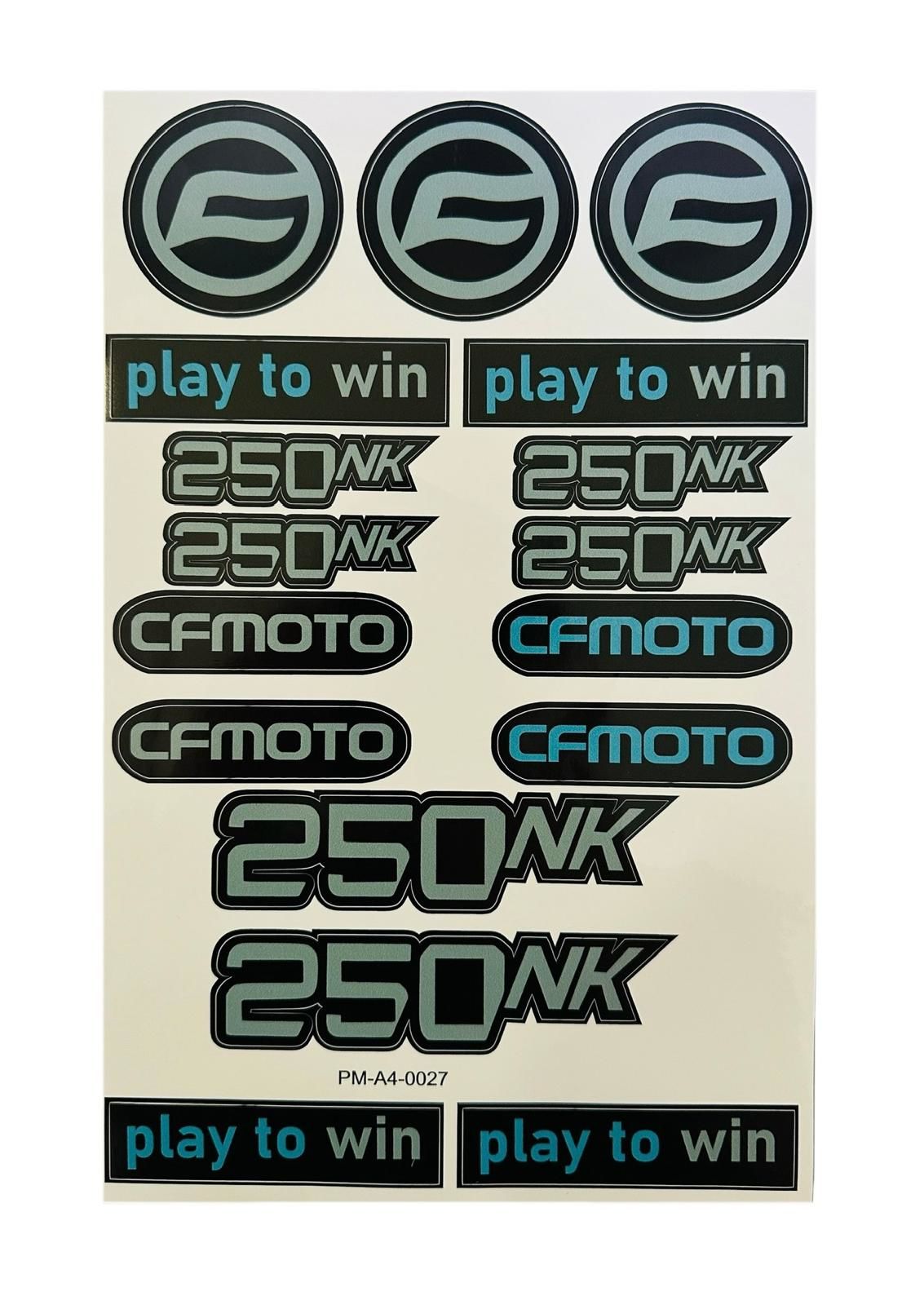 Cf Moto NK 250 Uyumlu Mavi 17 Parça A4 Sticker Seti